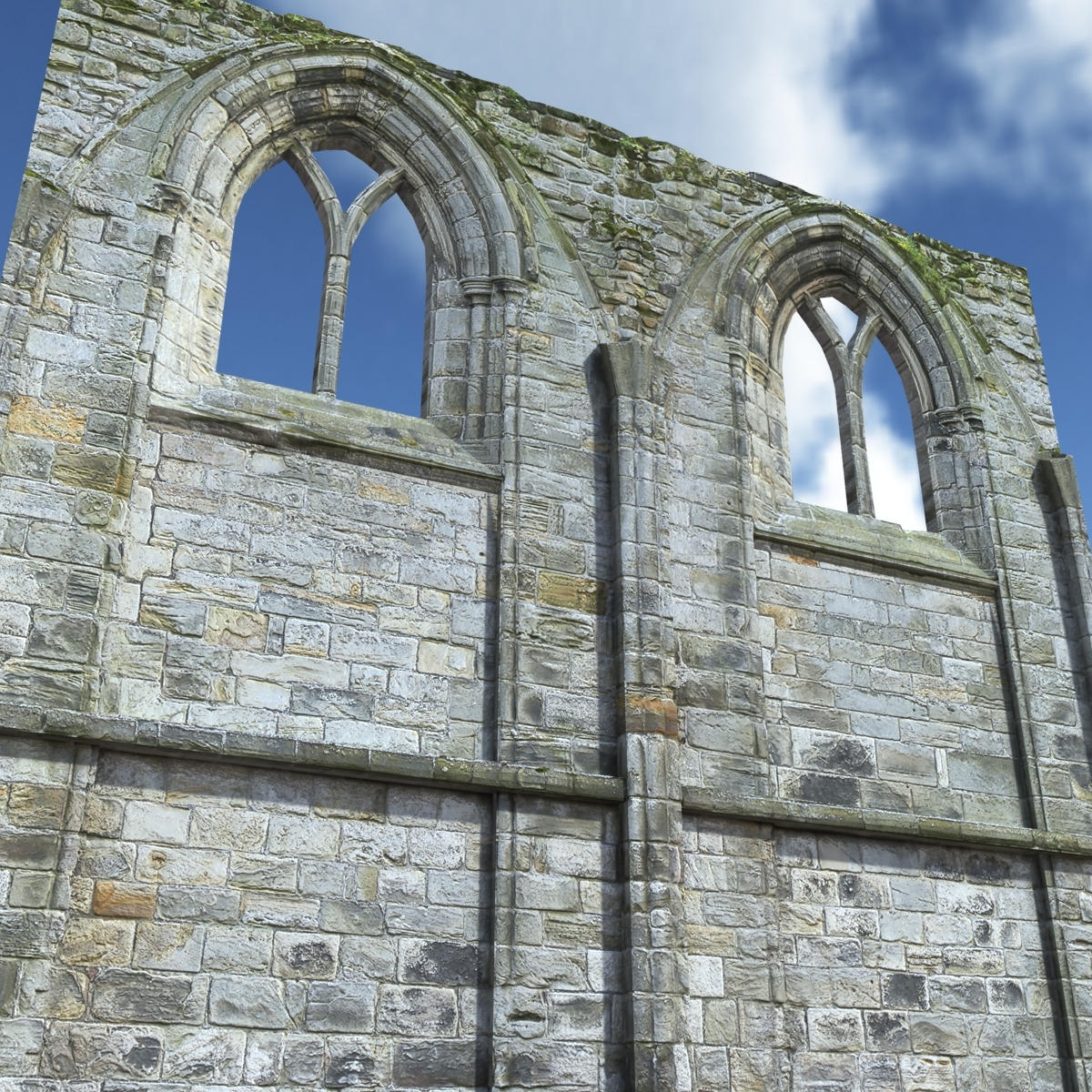 castle ruin wall 3d model