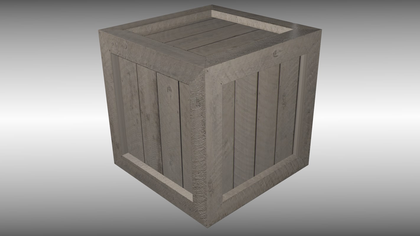 free wooden box 3d model