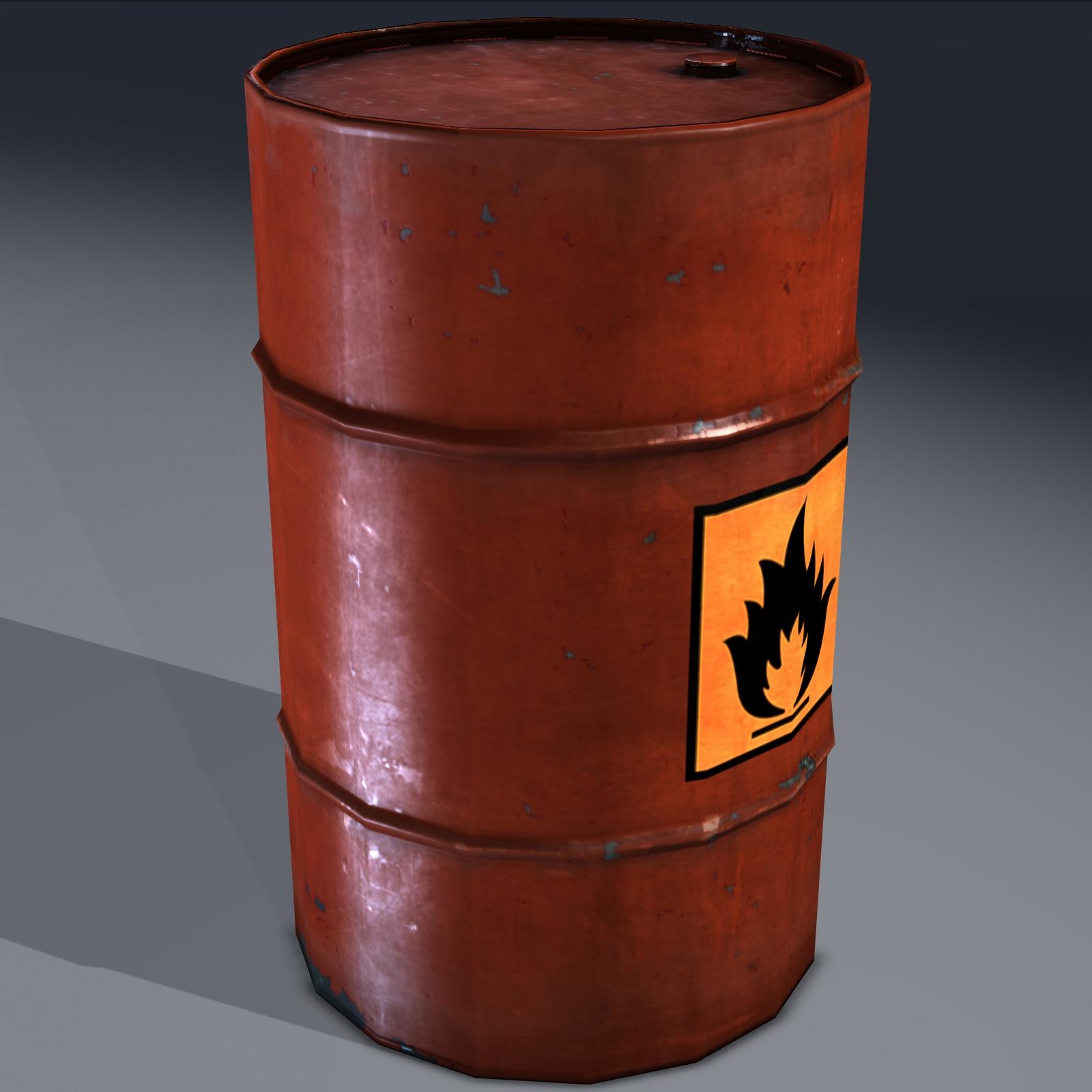 3d industrial barrel flammable explosive
