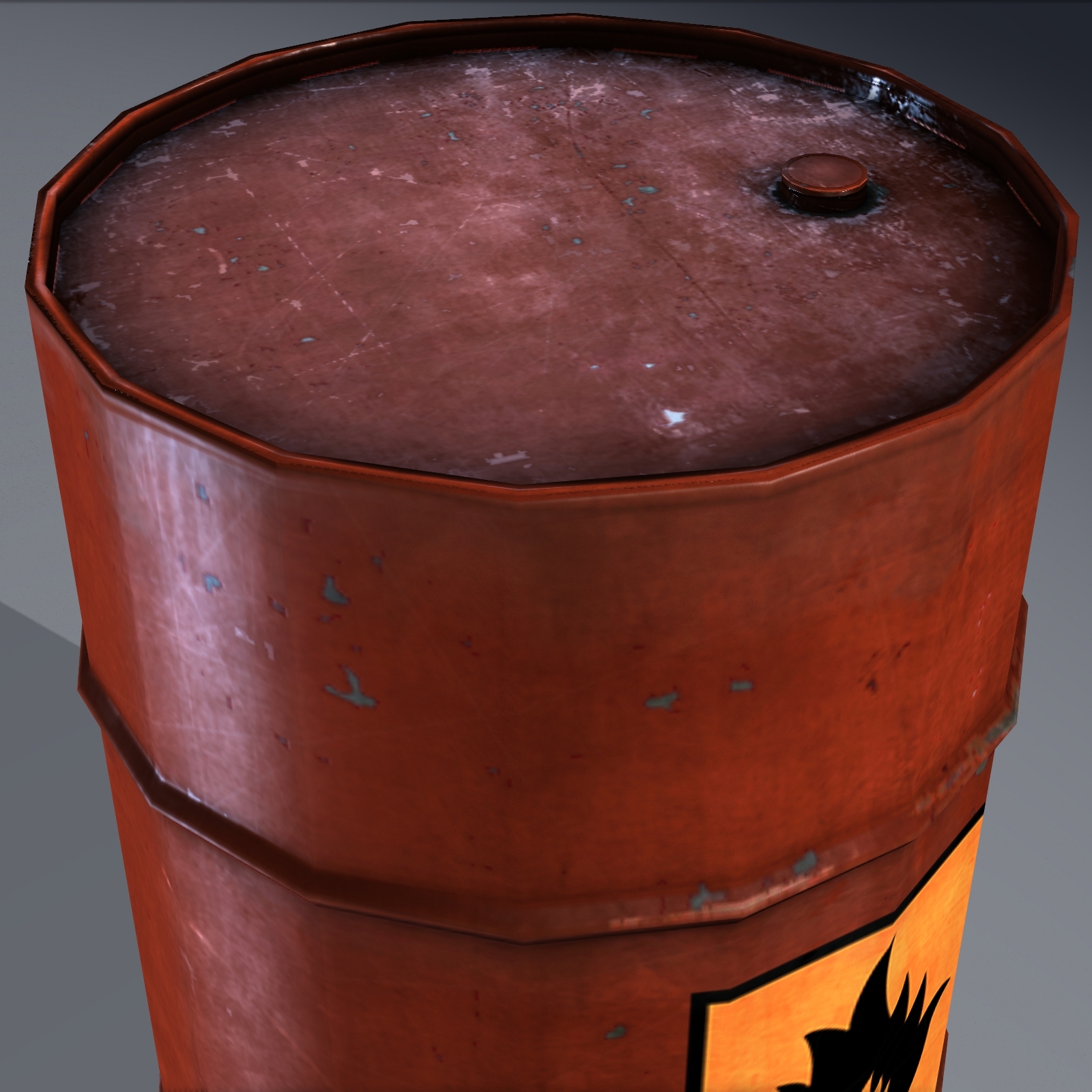 3d industrial barrel flammable explosive