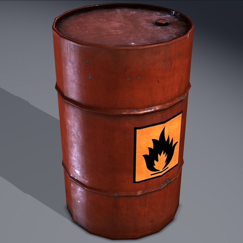 3d industrial barrel flammable explosive