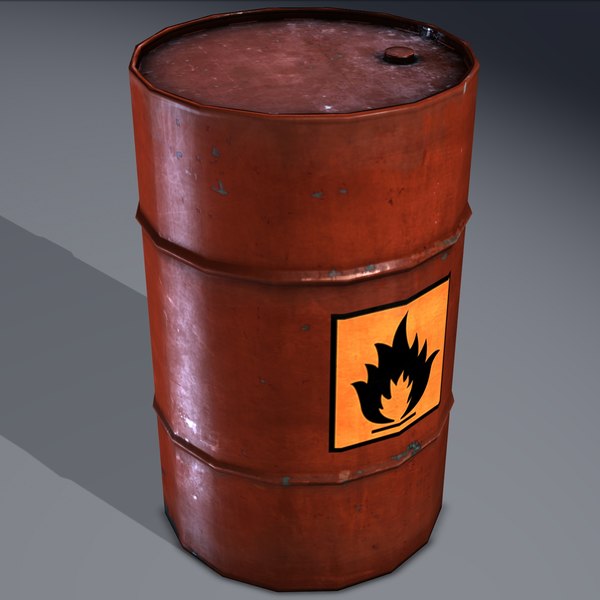 3d industrial barrel flammable explosive