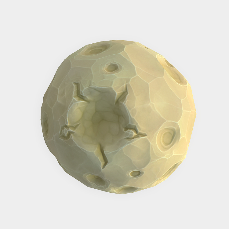 low-poly moon 3d model