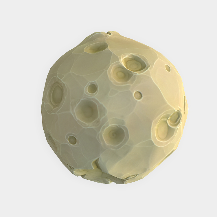 low-poly moon 3d model