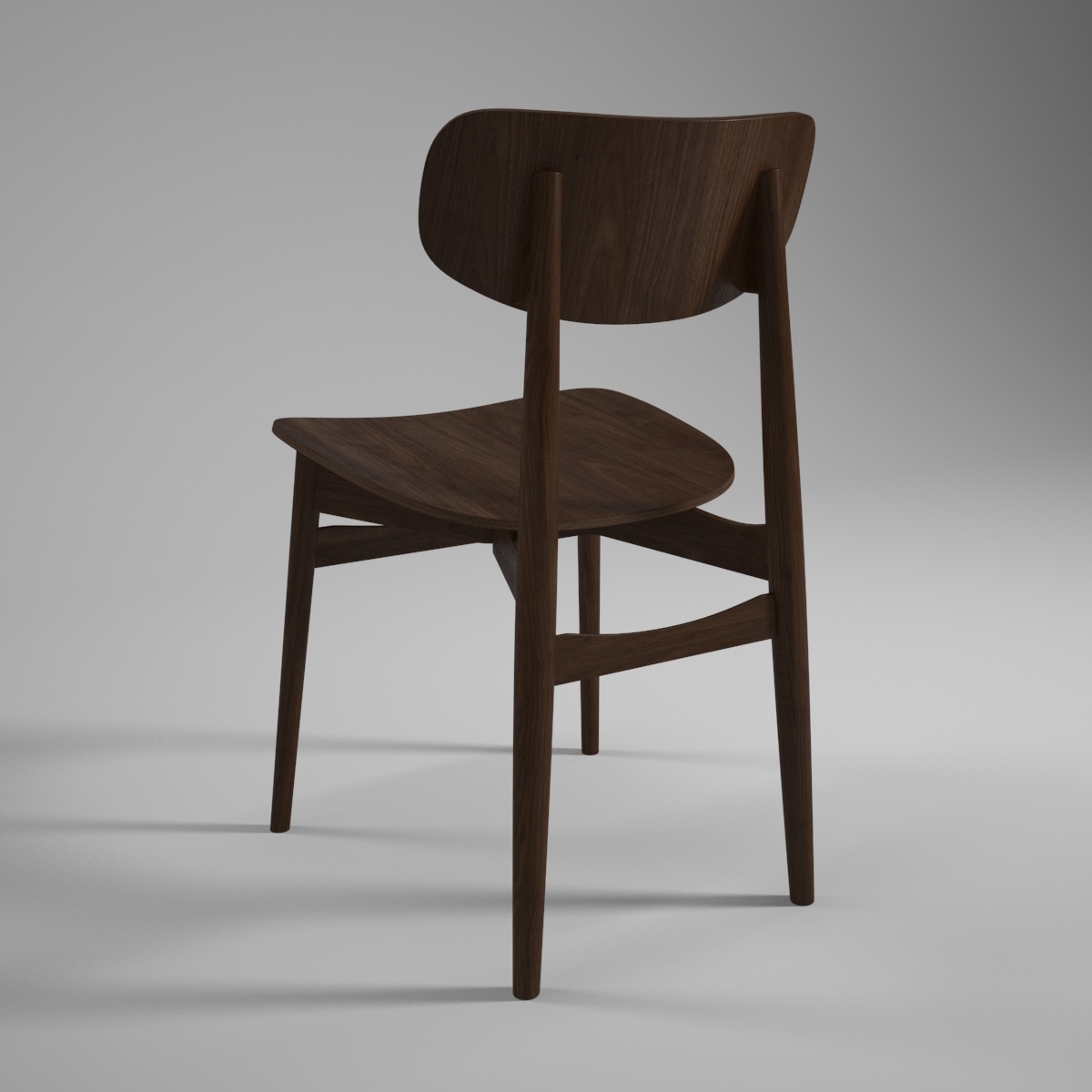 mid-century danish dining chair 3d model