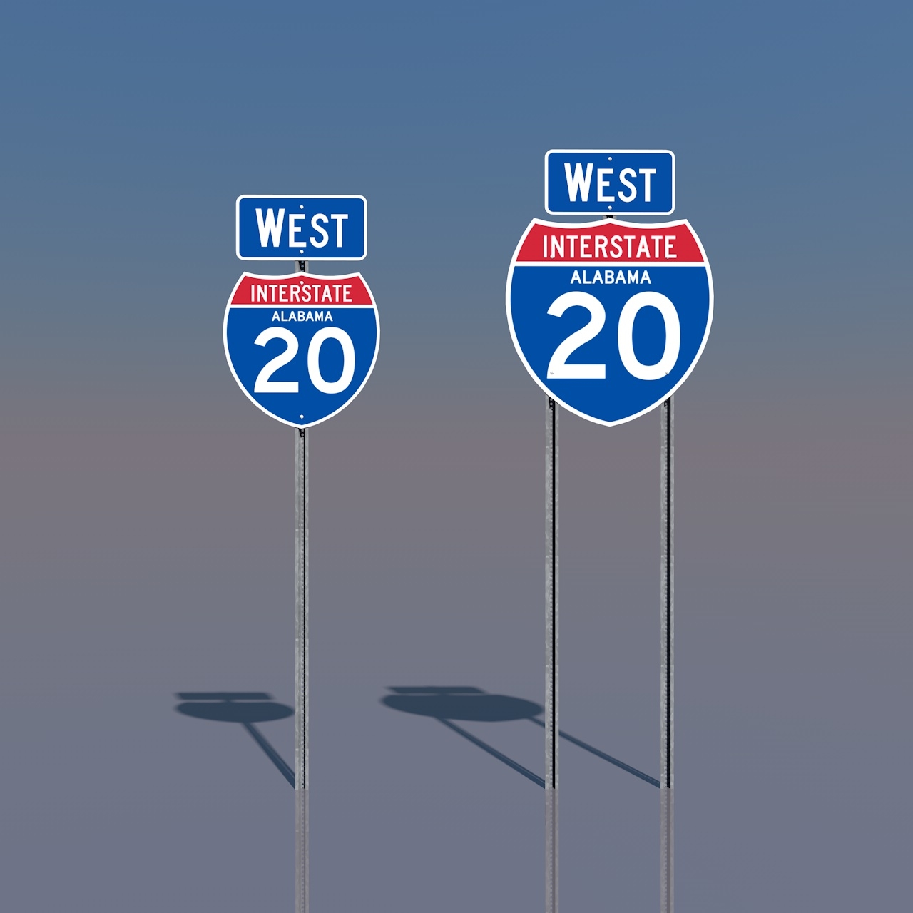 3d model interstate 20 signs alabama