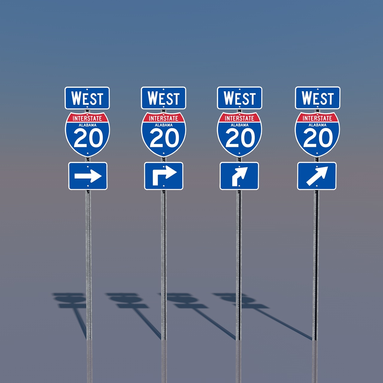 3d model interstate 20 signs alabama