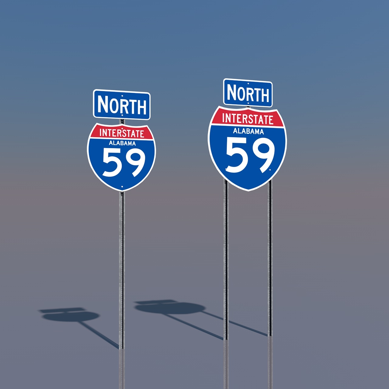 interstate 59 signs alabama 3d c4d