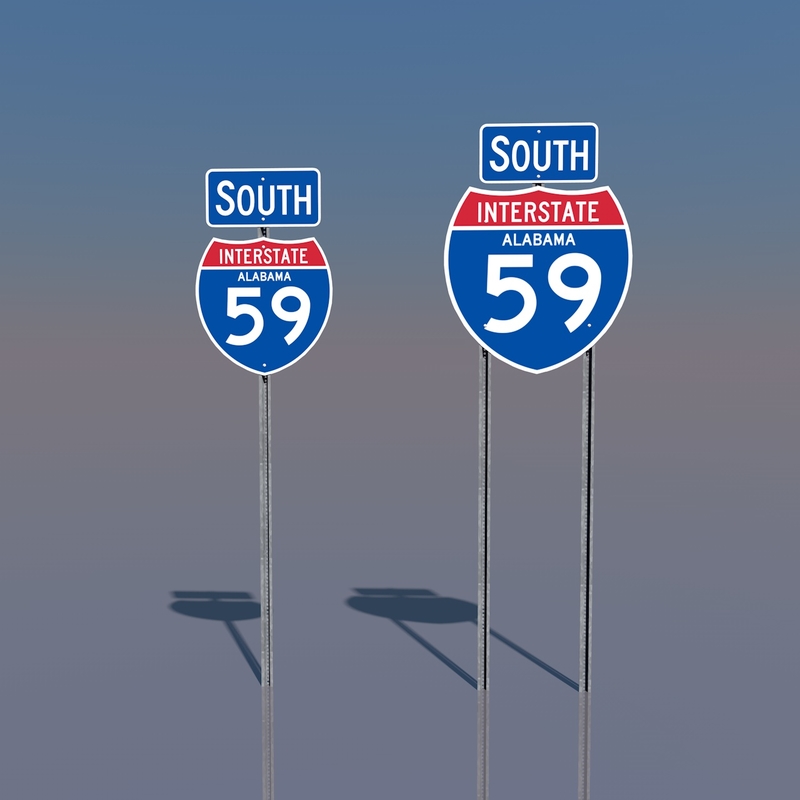 interstate 59 signs alabama 3d c4d