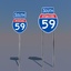 interstate 59 signs alabama 3d c4d