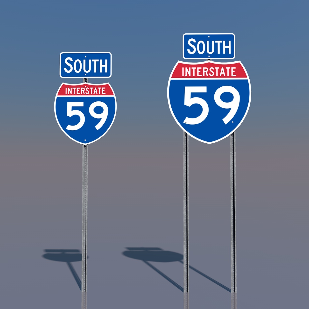 interstate 59 signs alabama 3d c4d