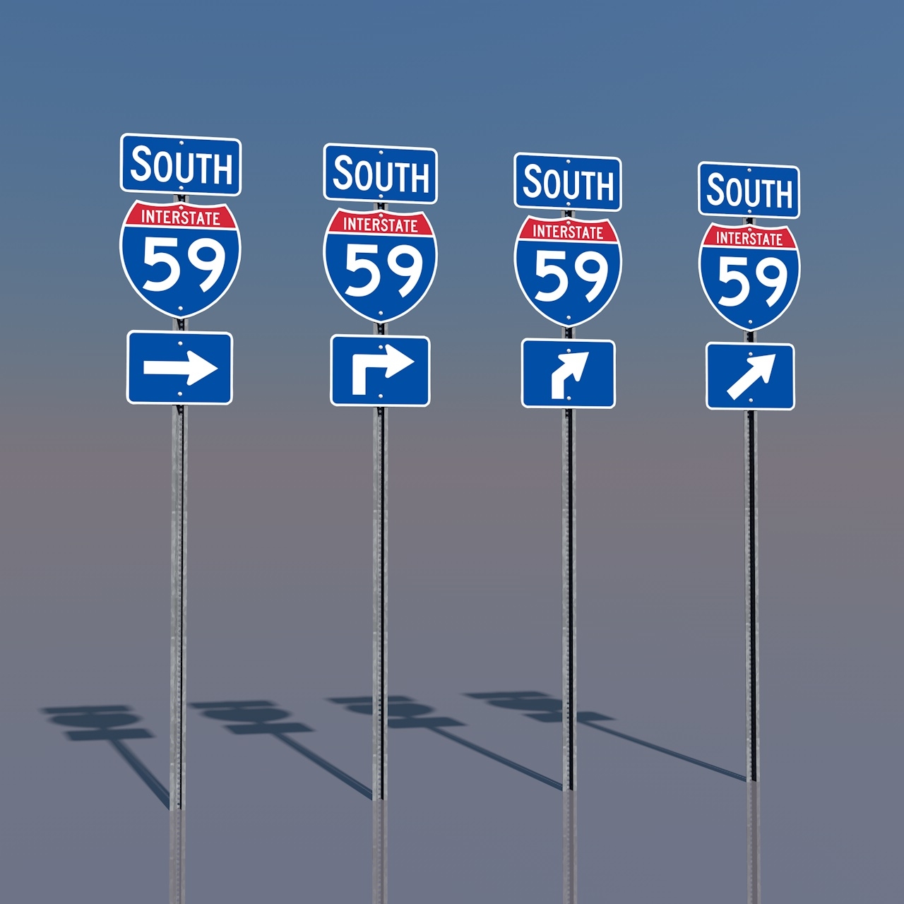 interstate 59 signs alabama 3d c4d