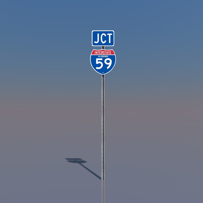 interstate 59 signs alabama 3d c4d