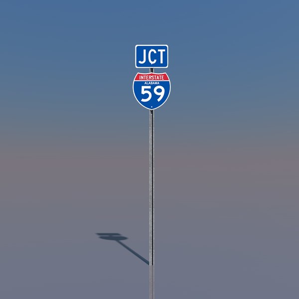 interstate 59 signs alabama 3d c4d
