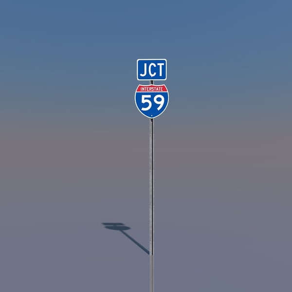 interstate 59 signs alabama 3d c4d