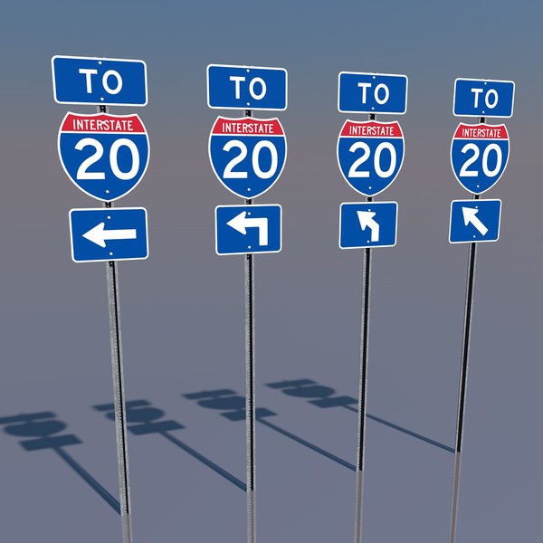 3d model interstate 20 signs alabama