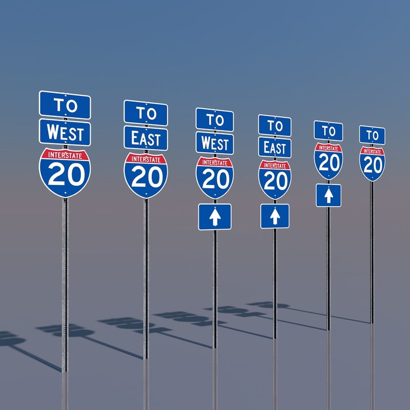3d model interstate 20 signs alabama