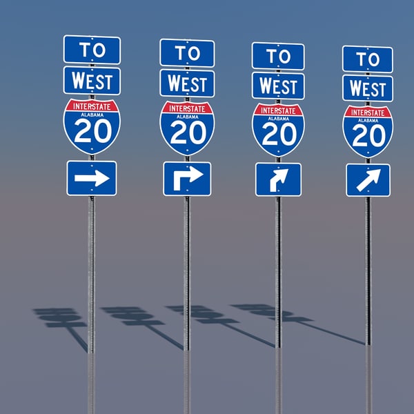 3d model interstate 20 signs alabama