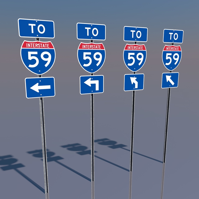 interstate 59 signs alabama 3d c4d
