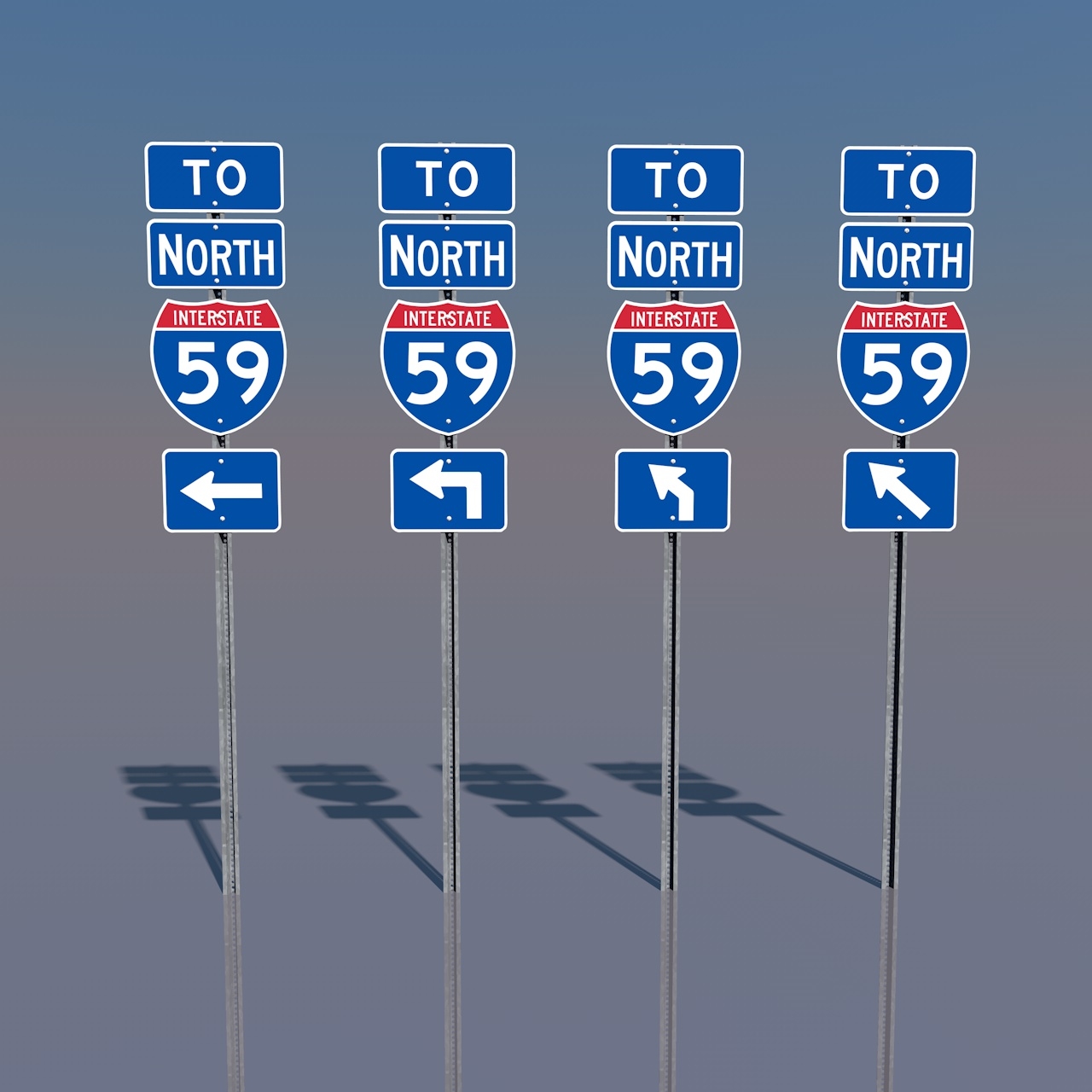 interstate 59 signs alabama 3d c4d