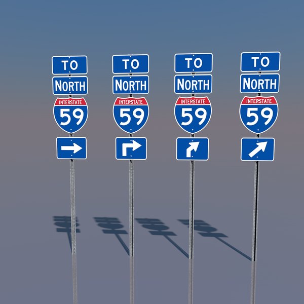 interstate 59 signs alabama 3d c4d