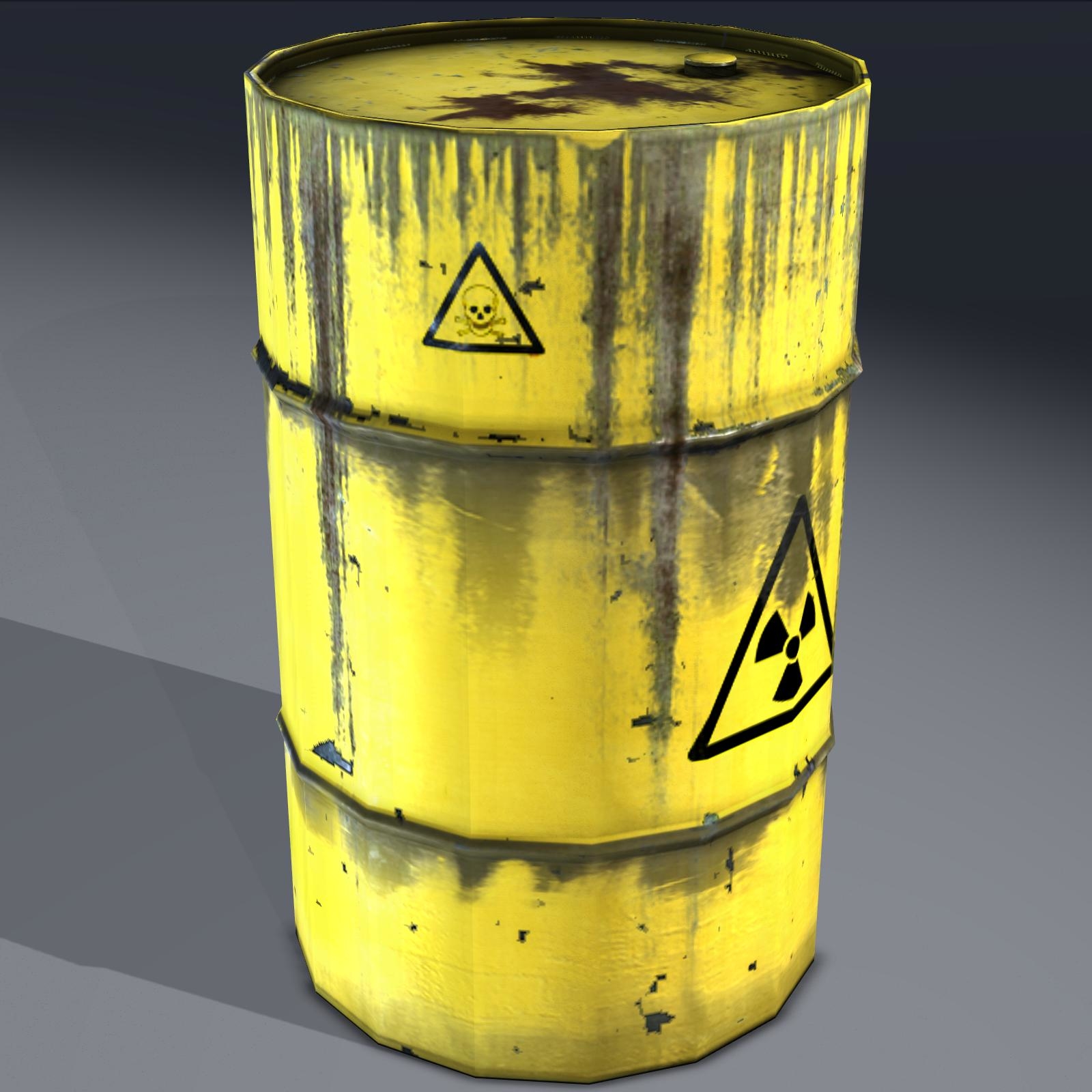 3d industrial barrel radioactive