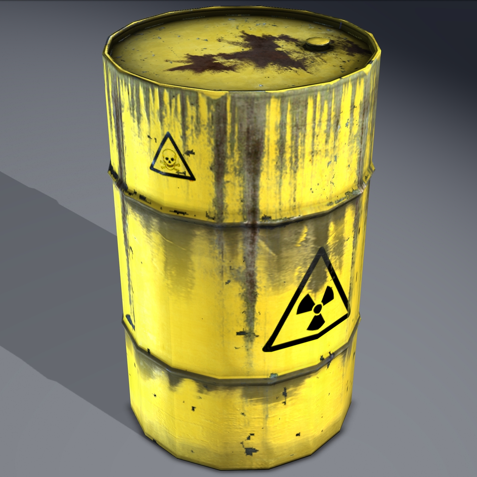 3d industrial barrel radioactive