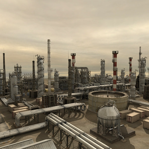 3d model giant refinery