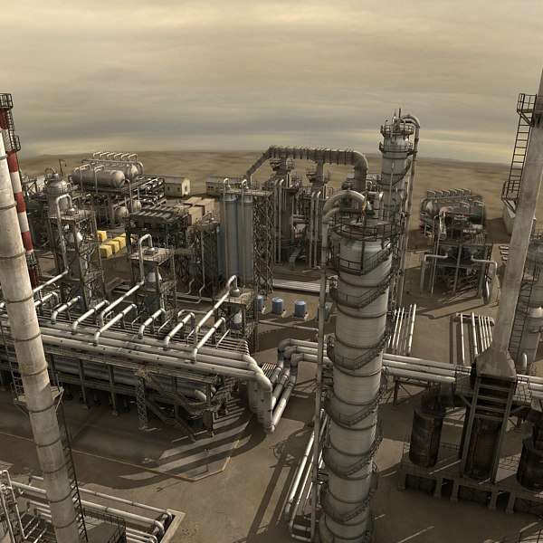 3d model giant refinery