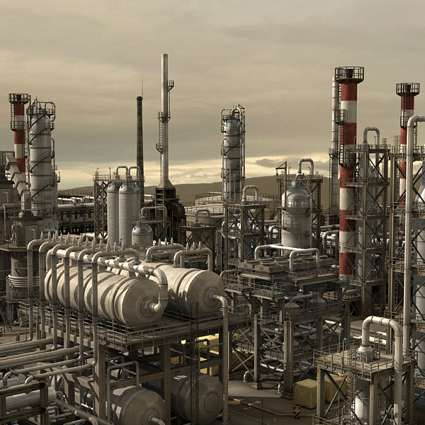 3d model giant refinery