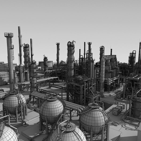 3d model giant refinery