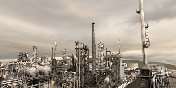 3d model giant refinery