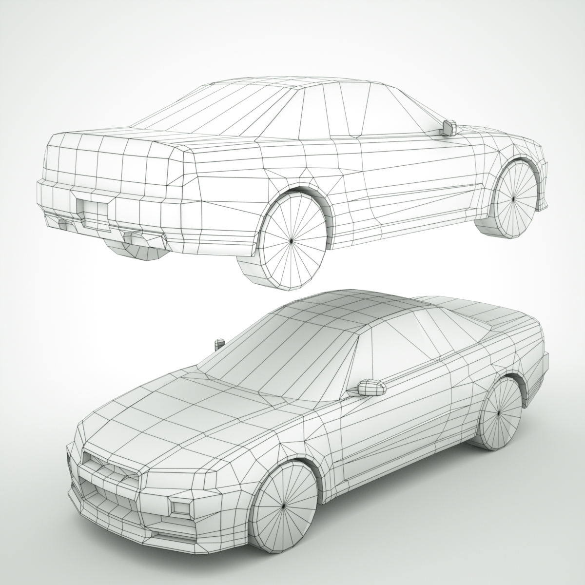 3d nissan gt-r skyline r34 model
