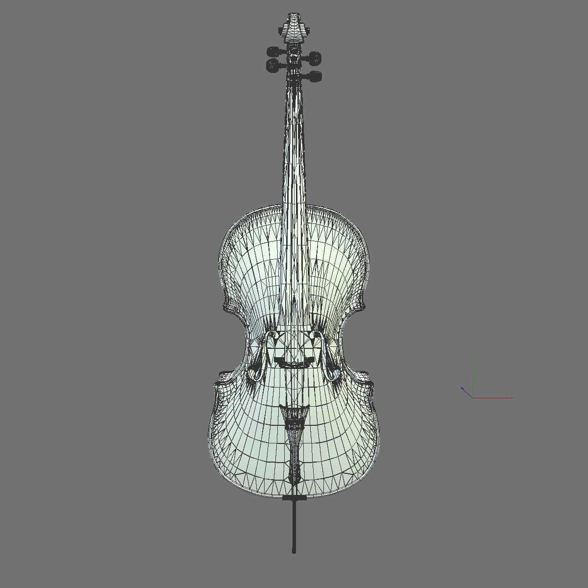 matt cello musical instrument 3d model