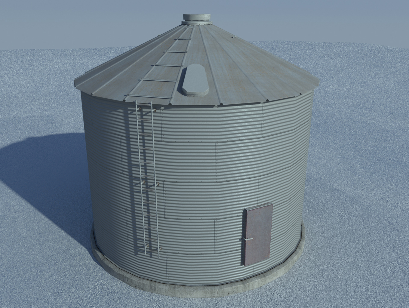 3d model grain bin old