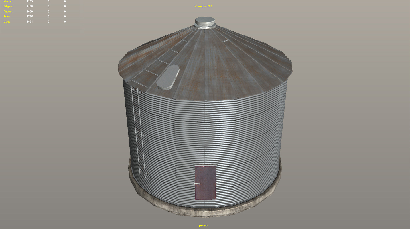 3d model grain bin old