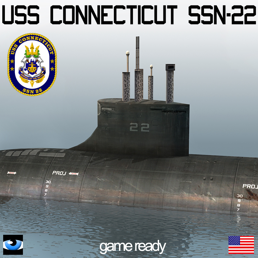 3d s connecticut ssn-22 submarine