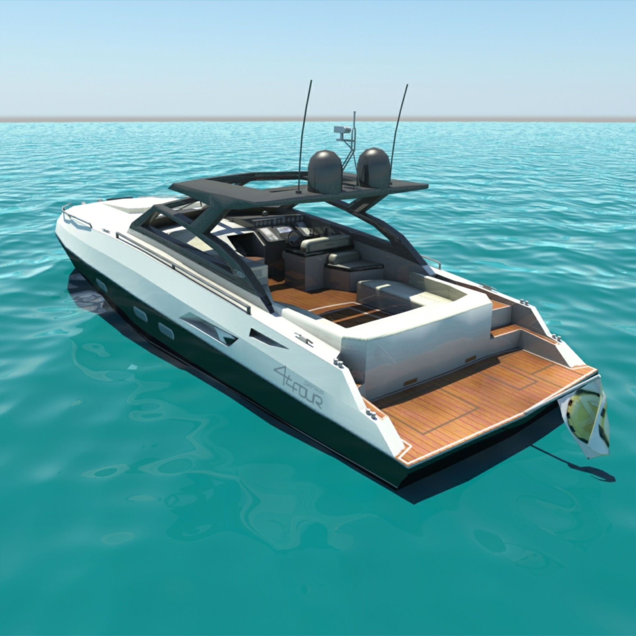 3d yacht modeled texturing