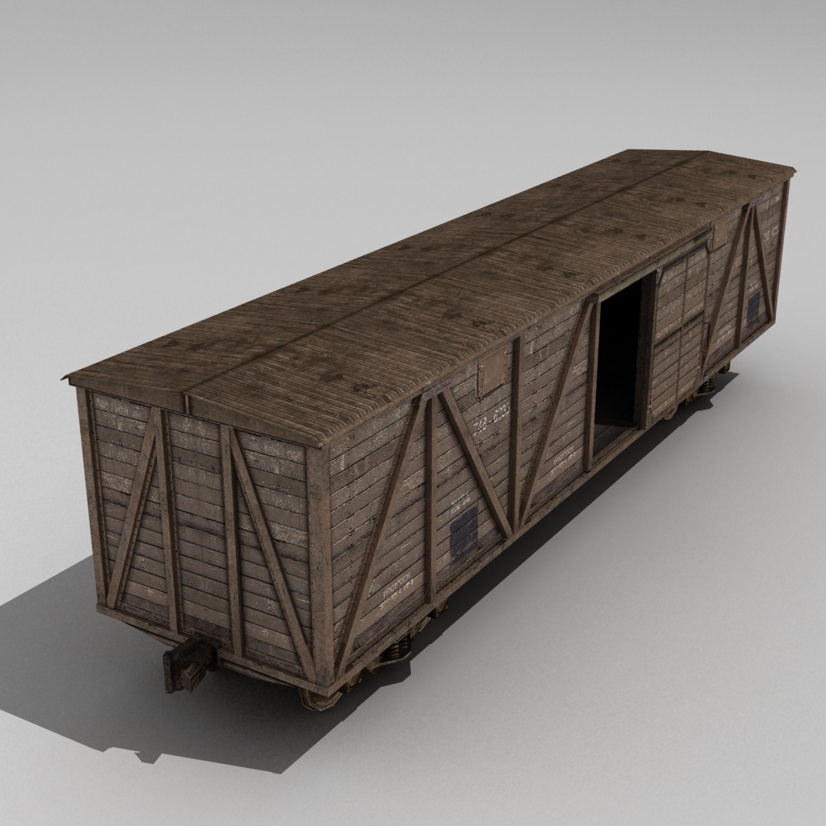 3d model boxcar wagon railway
