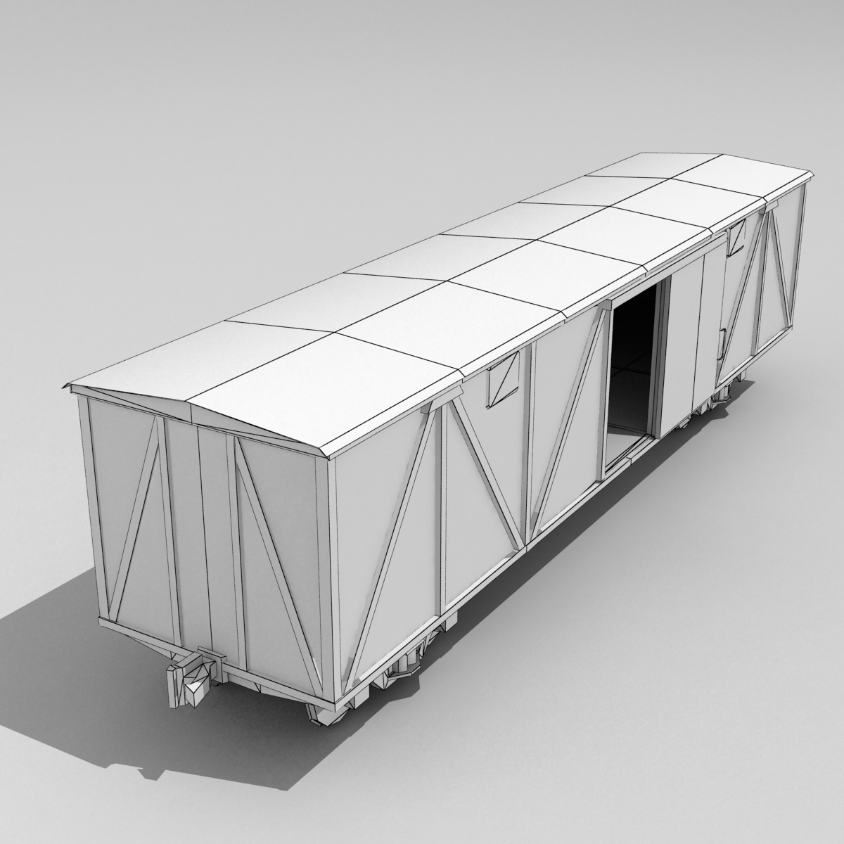 3d model boxcar wagon railway