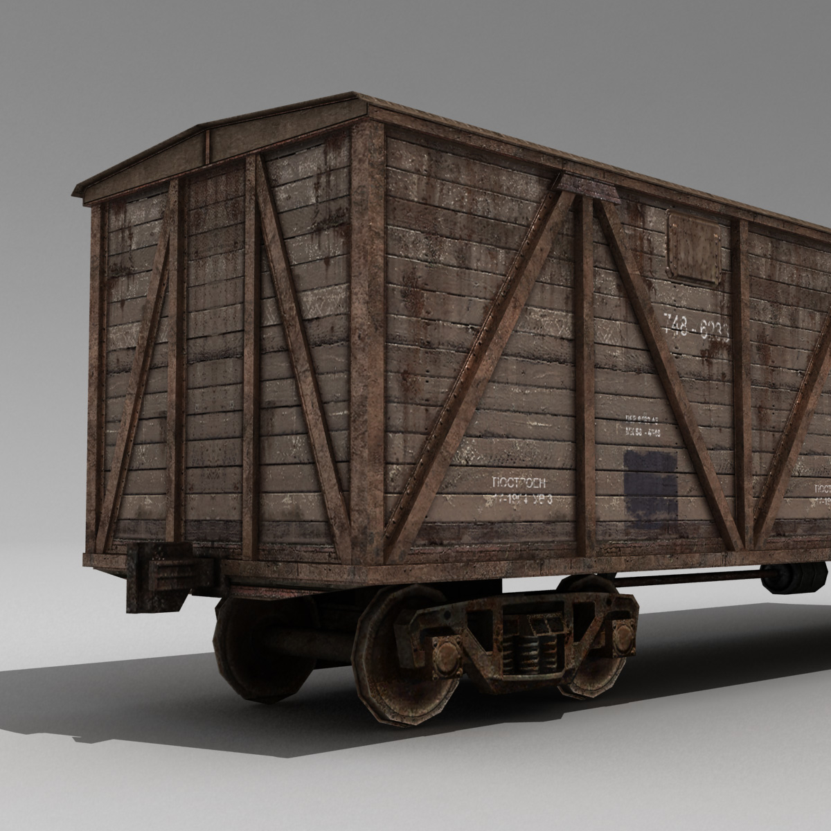 3d model boxcar wagon railway