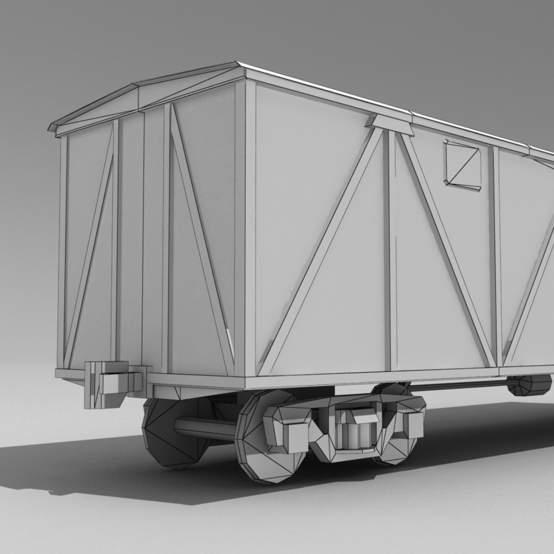 3d model boxcar wagon railway