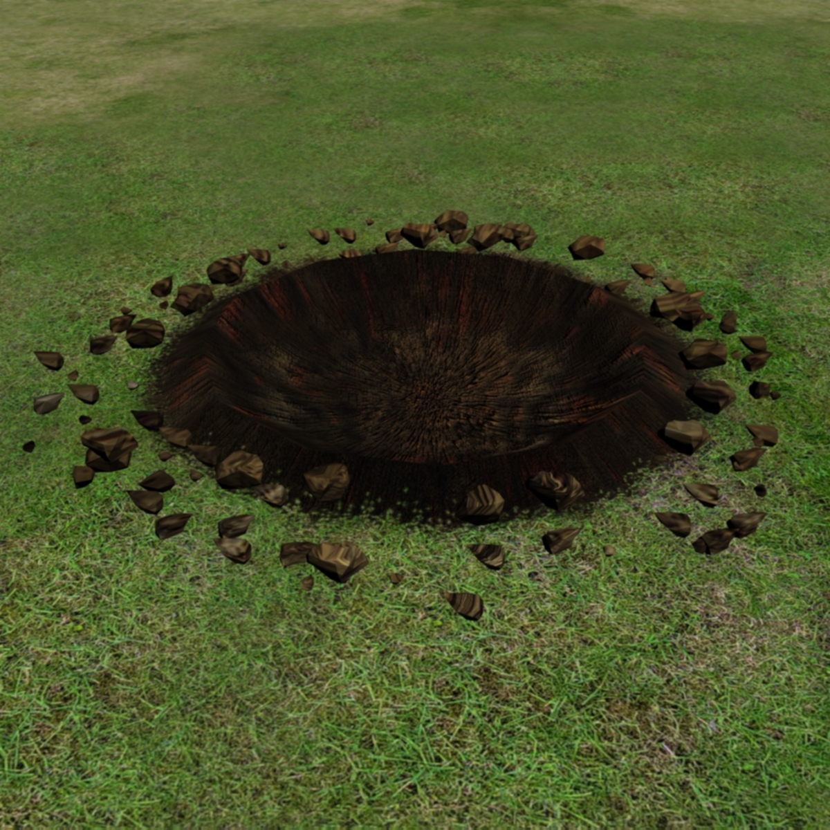 3d model of bomb craters