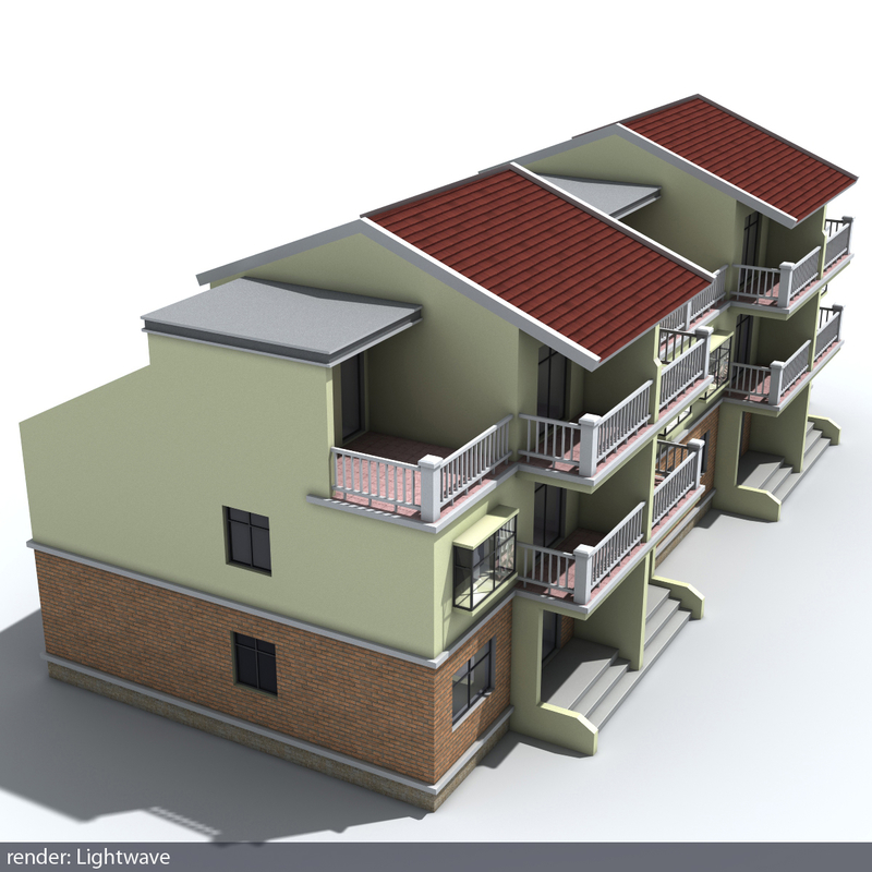 3d residential house 03 model
