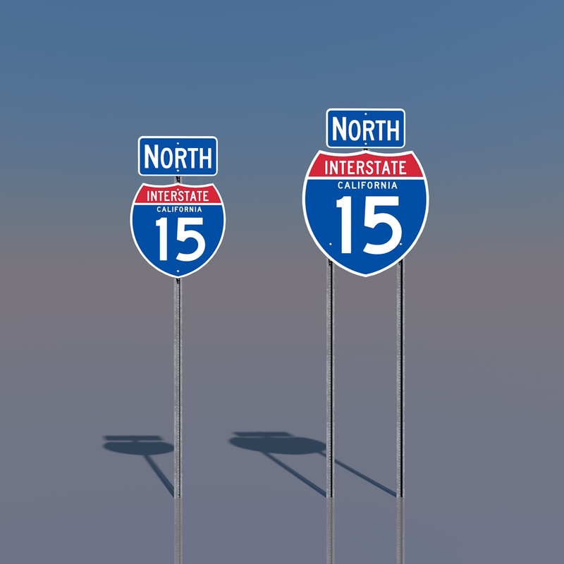 interstate 15 signs california 3d c4d
