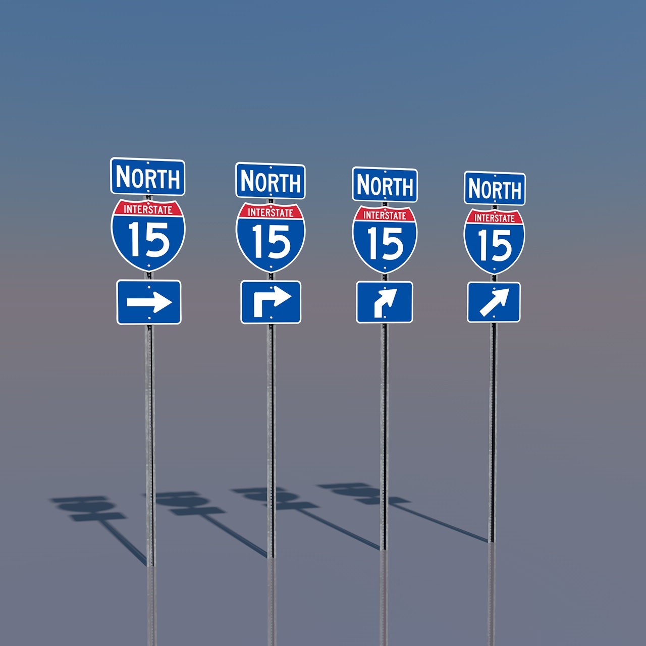 interstate 15 signs california 3d c4d