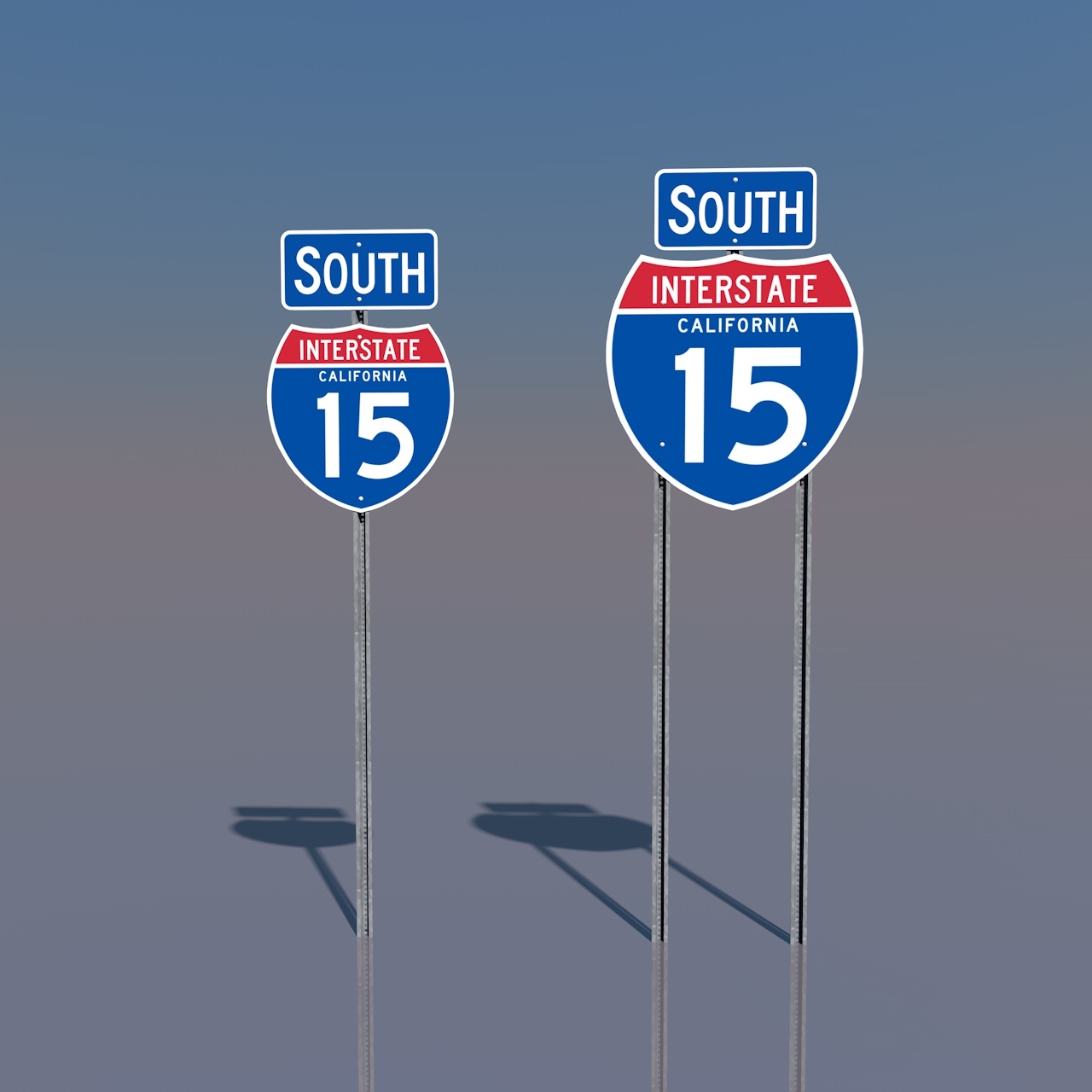 interstate 15 signs california 3d c4d