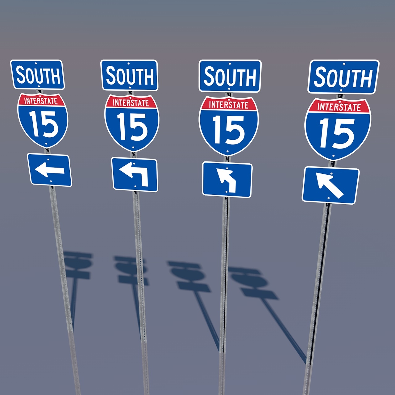 interstate 15 signs california 3d c4d