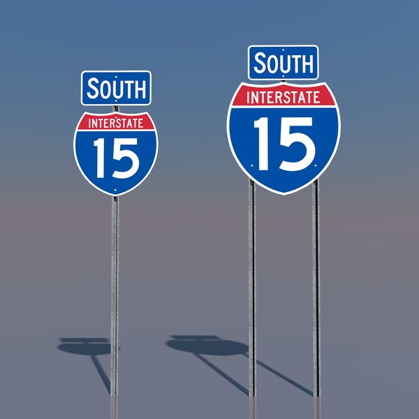 interstate 15 signs california 3d c4d