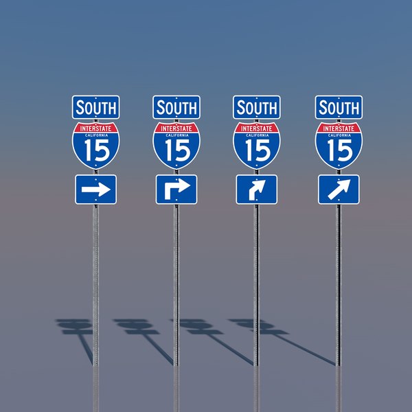 interstate 15 signs california 3d c4d